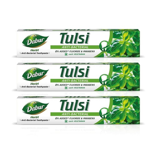 Dabur Herb'l Tulsi - Anti Bacterial Toothpaste - 200g (Pack of 3) | eBay