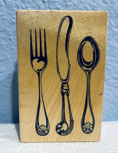 Set of Utensils Rubber Stamp Victorian Utensils Stamp Eating Dining ...