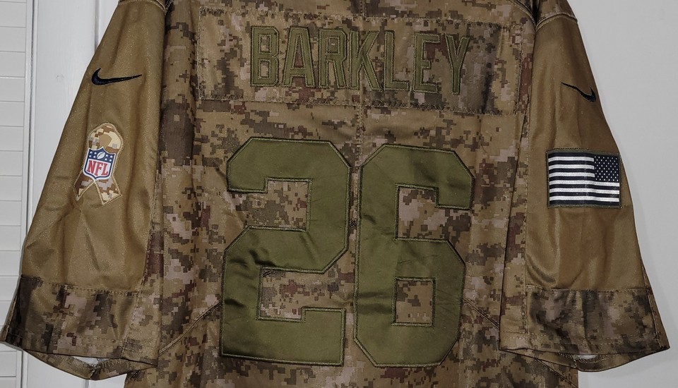 Saquon Barkley 26 NEW YORK GIANTS CAMO SALUTE TO SERVICE Large Nike NFL | eBay