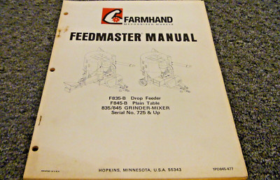 Farmhand 835 845 Feedmaster Grinder-Mixer Parts Catalog & Operator ...