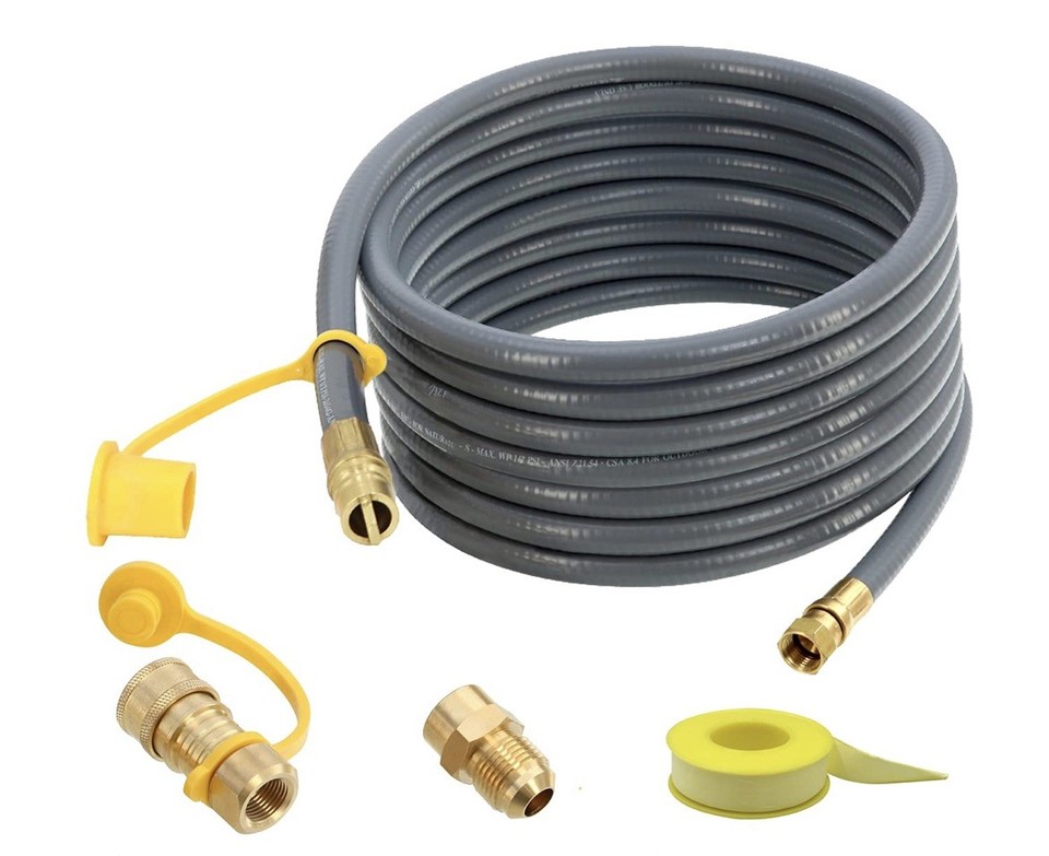 24 Feet 1/2 Inch Natural Gas Hose Propane Hose Extension Kit Quick ...