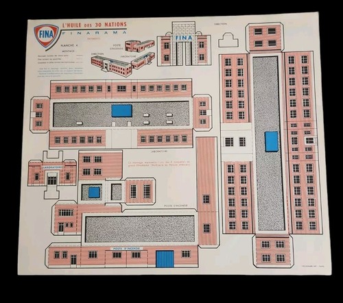 Rare Old Board No. 4 FINA Oil Finarama Buildings Assembly Cut | eBay