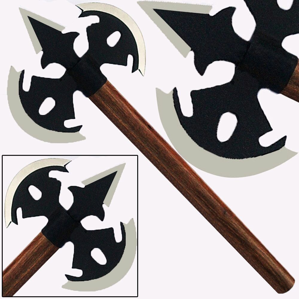 Double Sided Battle Axe MADIEVAL WARRIOR DOUBLE HEADED BATTLE AXE WITH