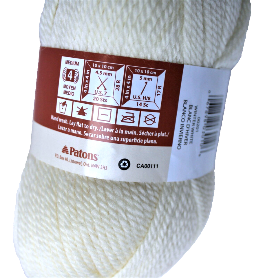Patons Classic Color Aran Soft 100% Wool Worsted Yarn One Skein 100 gr ...