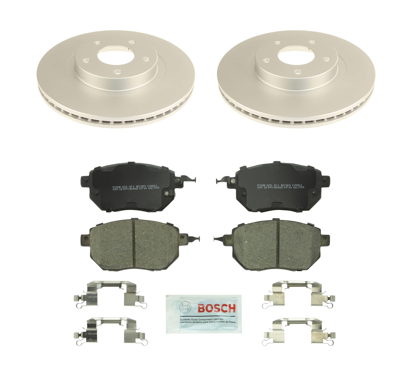 Bosch 2 Front Vented Rotors 256mm Ceramic Disc Brake Pads Kit For ...