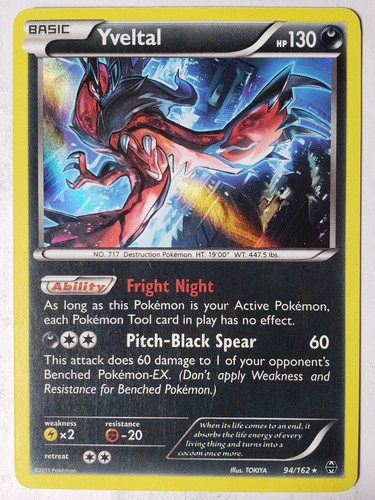 HOLO Yveltal 94/162 VLP - XY Breakthrough Pokemon Card Tokiya Art | eBay