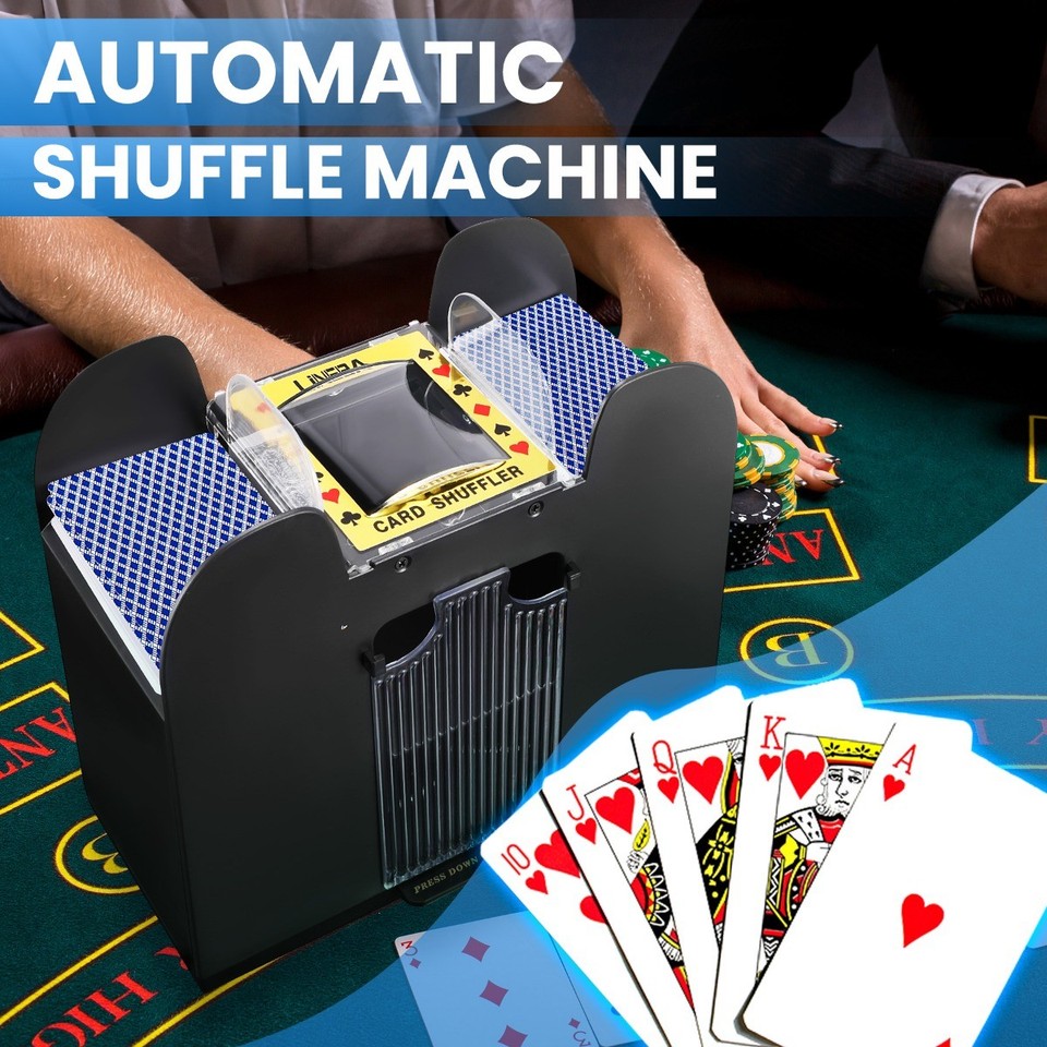 Automatic Card Shuffler 2-6 Decks USB/Battery Operated Card Dealer ...