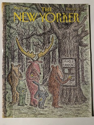 New Yorker Magazine May 7, 1990 Edward Koren Forrest Animals ATM Full ...
