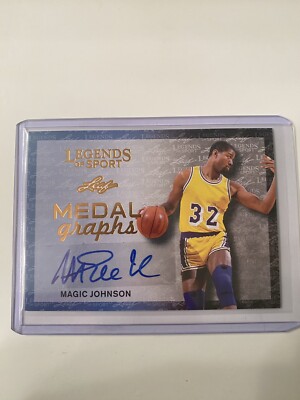 Magic Johnson 2015 Leaf Medal Graphs Auto Autograph Los Angeles Lakers ...