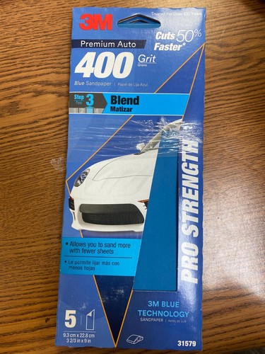 3M 400 Grit Premium Automotive Auto Body Block Sanding Sandpaper 25 ...