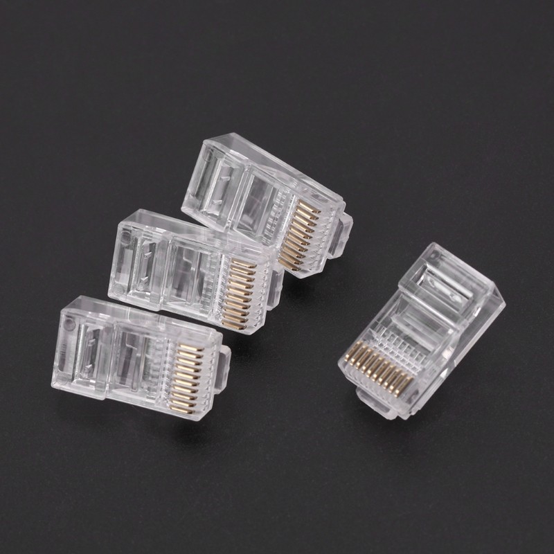 50 Pcs/Pack Stranded 10P10C Cable Connector RJ48 Crystal Plug Modular ...