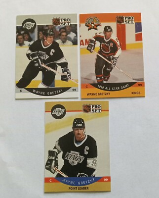 1990 NHL Pro Set Wayne Gretzky Los Angeles Kings 3 Card Set #118, 340, 394 MNT | eBay