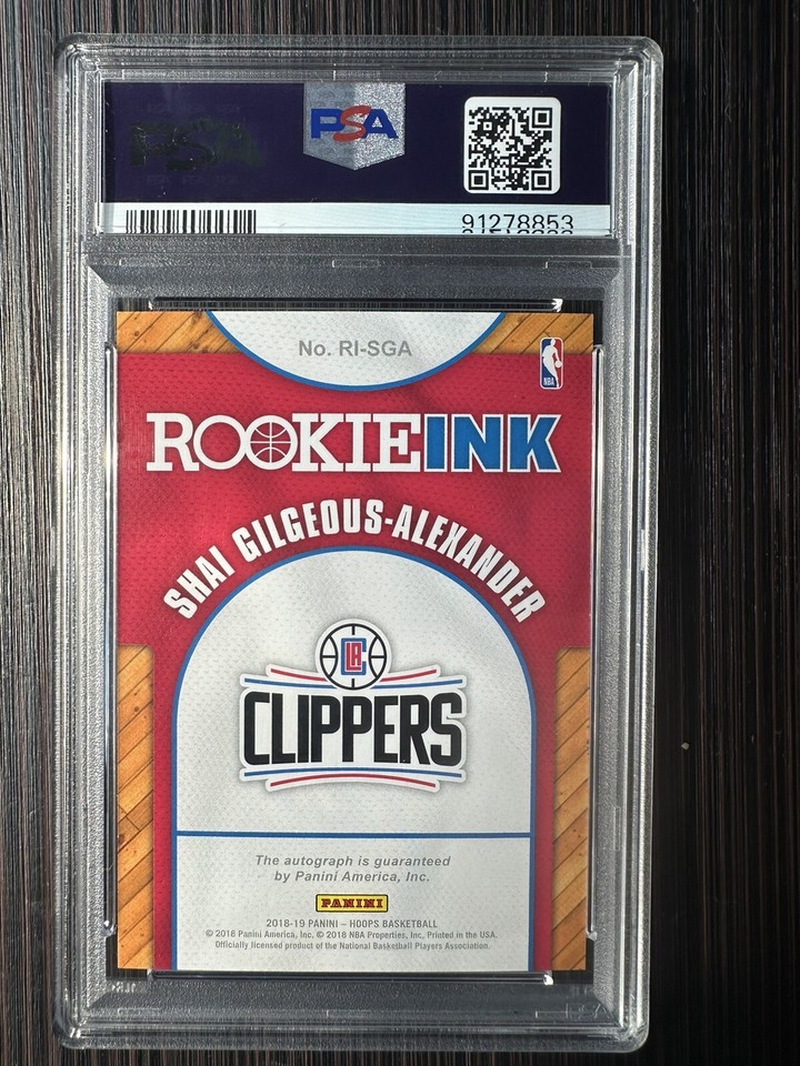 SHAI GILGEOUS-ALEXANDER 2018-19 HOOPS ROOKIE INK AUTO #RI-SGA GEM PSA ...