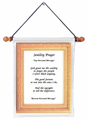 Senility Prayer Poem - Personalized Wall Hanging (297-1) | eBay