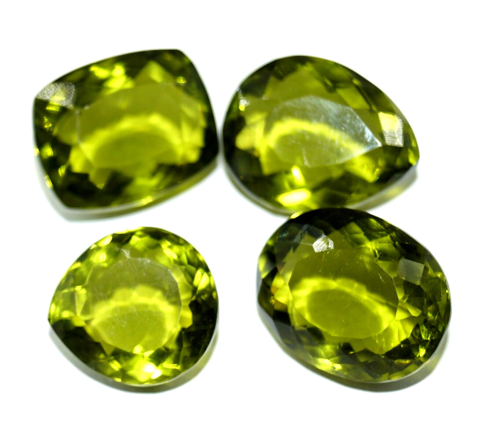 176.50 Ct 4Pcs EGL Certified Natural Green Topaz Mix Cut Imposing Loose ...