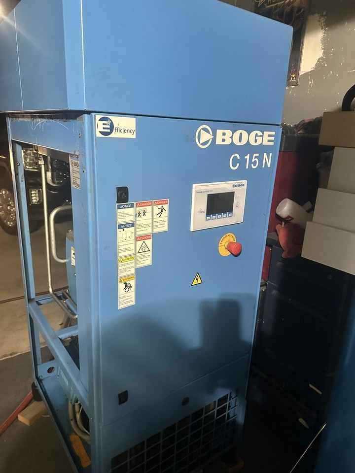 BOGE C 15 N BASE MOUNTED SCREW COMPRESSOR With Tank and Oil Regulators ...
