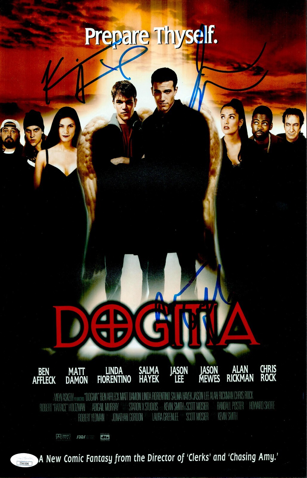 JANEANE GAROFALO & KEVIN SMITH +1 Signed 11x17 DOGMA Photo Autograph ...