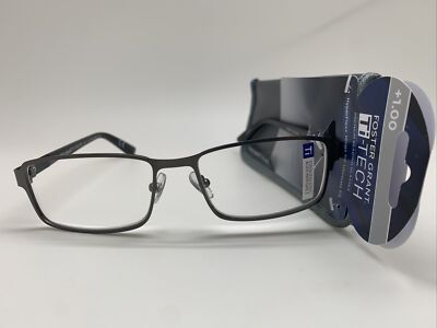 E235 Foster Grant TI104 gun metal gray TI TECH 1.00 Reading READERS ...