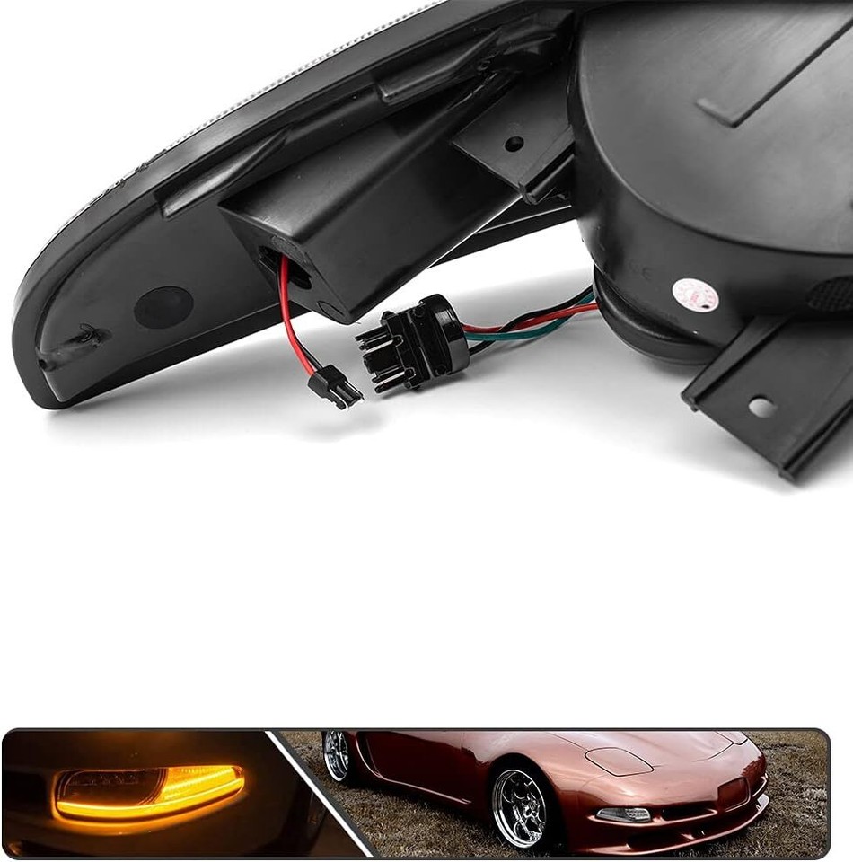 Sequential Clear LED Front Turn Signal Light Corner For 97-04 Chevy ...