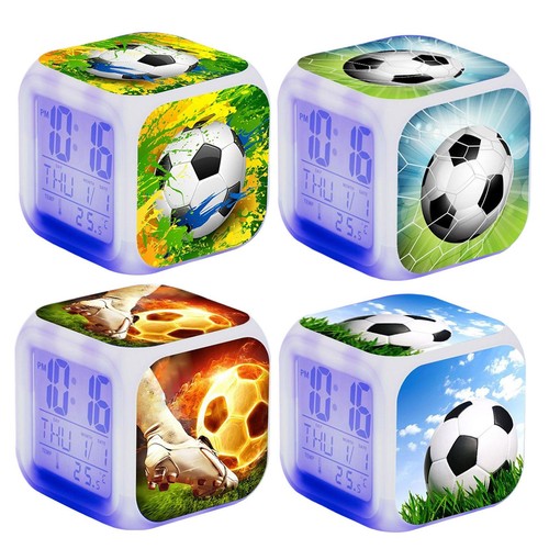 LED Alarm Clock For Kids Soccer Bedside Alarm Clock, Digital Clock ...