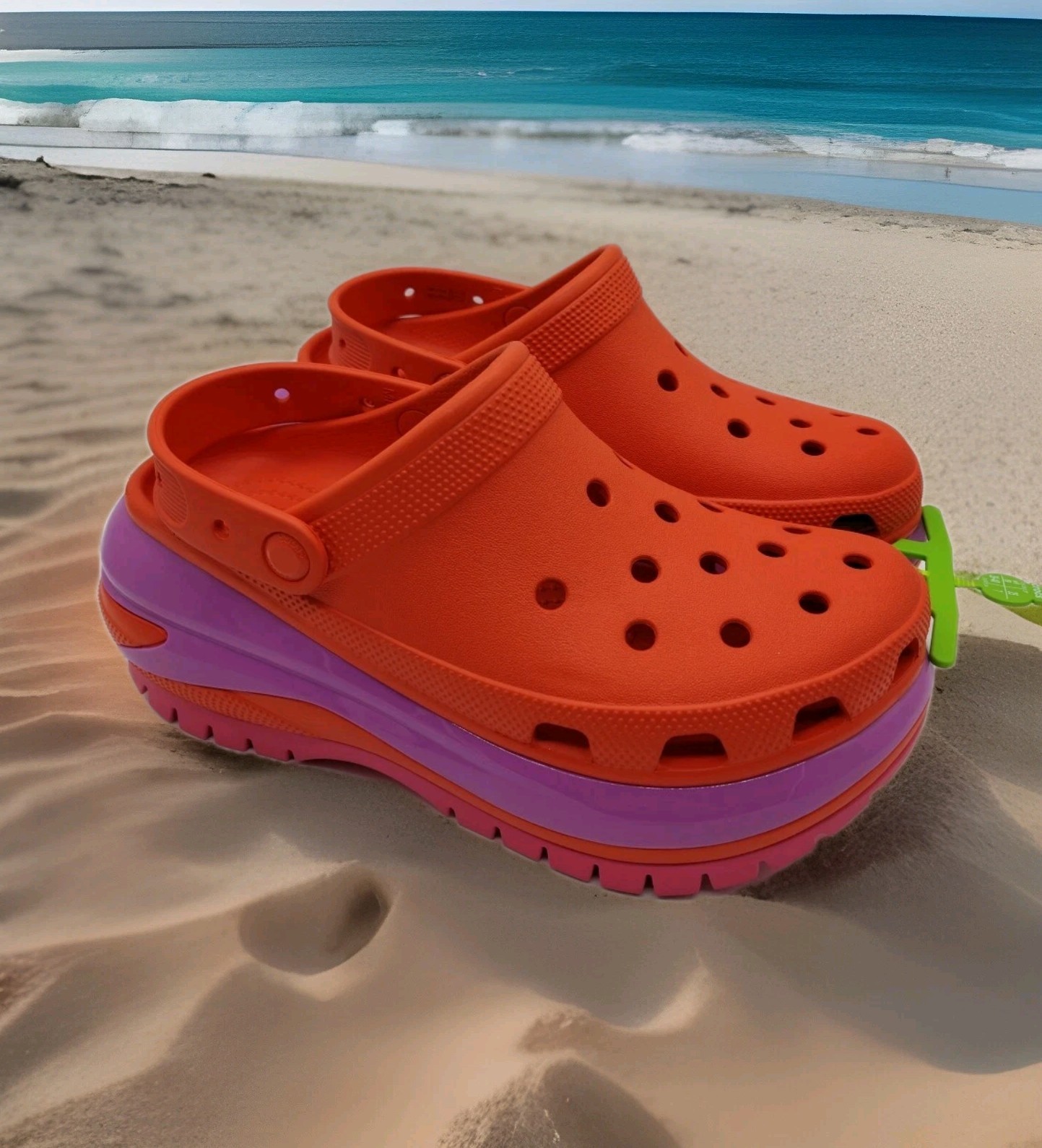 Crocs Mega Crush Clog Men's 9 Women's 11 Lava Red Orange Purple Pink ...