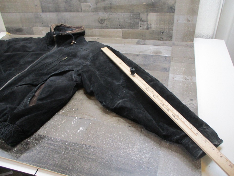 Ash Creek Trading Jacket Mens Extra Large Black Suede Leather Bomber ...