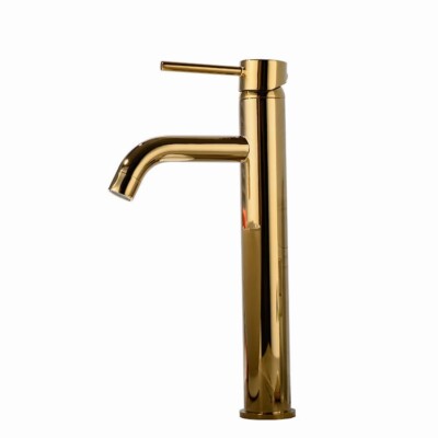 Classic Gold single hole Bathroom Vessel Sink Faucet tall Mixer Tap ...