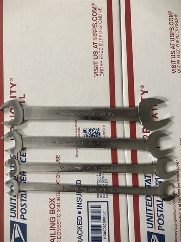 Snap On LTA 4-Piece 7/16"- 7/8" Low Torque Slimline Open End Wrench Set ...