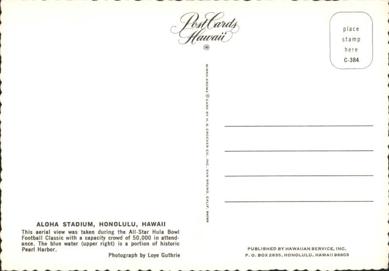 Honolulu,HI Aloha Stadium Aerial View during All-Star Hula Bowl Hawaii ...