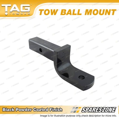 1 pc TAG Tow Ball Mount - 182mm Long Shank Black Powder Coated Finish ...