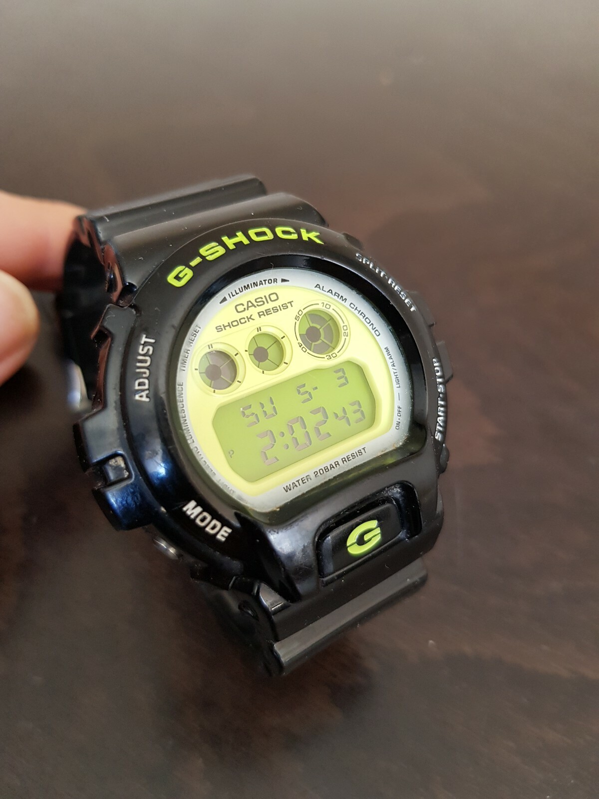 Vintage 90s Casio G Shock Limited Ed. Black/neon lime green watch 1289 ...