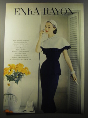 1953 Enka Rayon Dress by Sylvan Rich Advertisement | eBay
