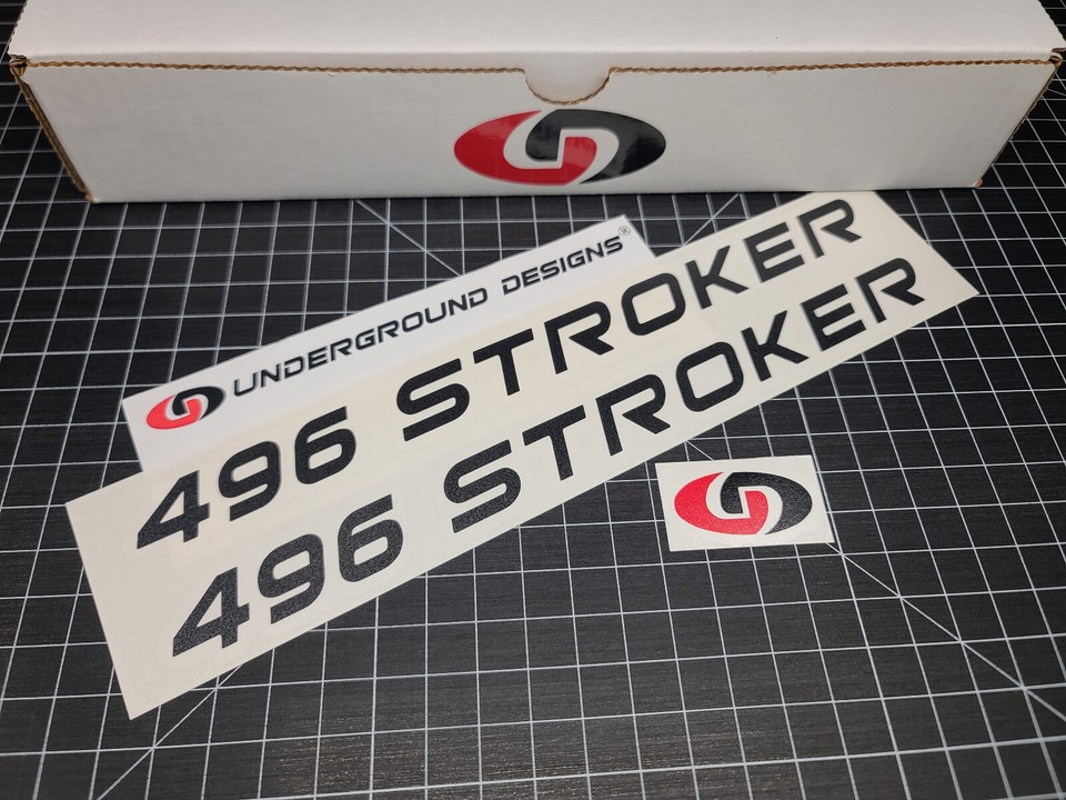 496 STROKER Decals (2pk) Big Block Racing Engine Hood Valve Cover ...
