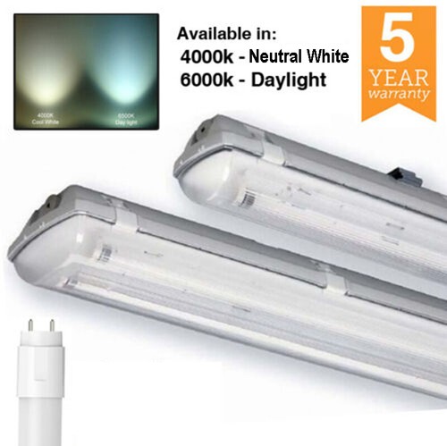 LED Ready Batten Fittings Single, Twin & IP65 Waterproof 4ft 5ft ...