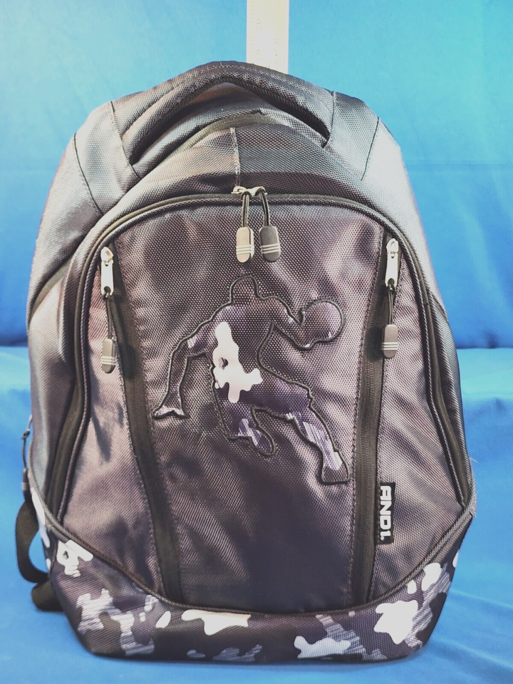 18” And1 Black & Gray Backpack/Book Bag Zip Pockets Laptop Sleeve NWOT ...
