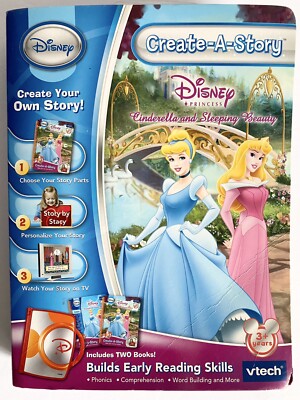 New Vtech Create a Story Disney Princess Cinderella & Sleeping Beauty ...