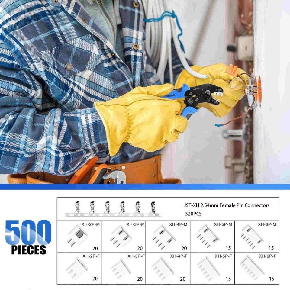 500x JST XH2.54mm 2 3 4 5 6 Pin Board Connectors Plug Mini Micro Male ...