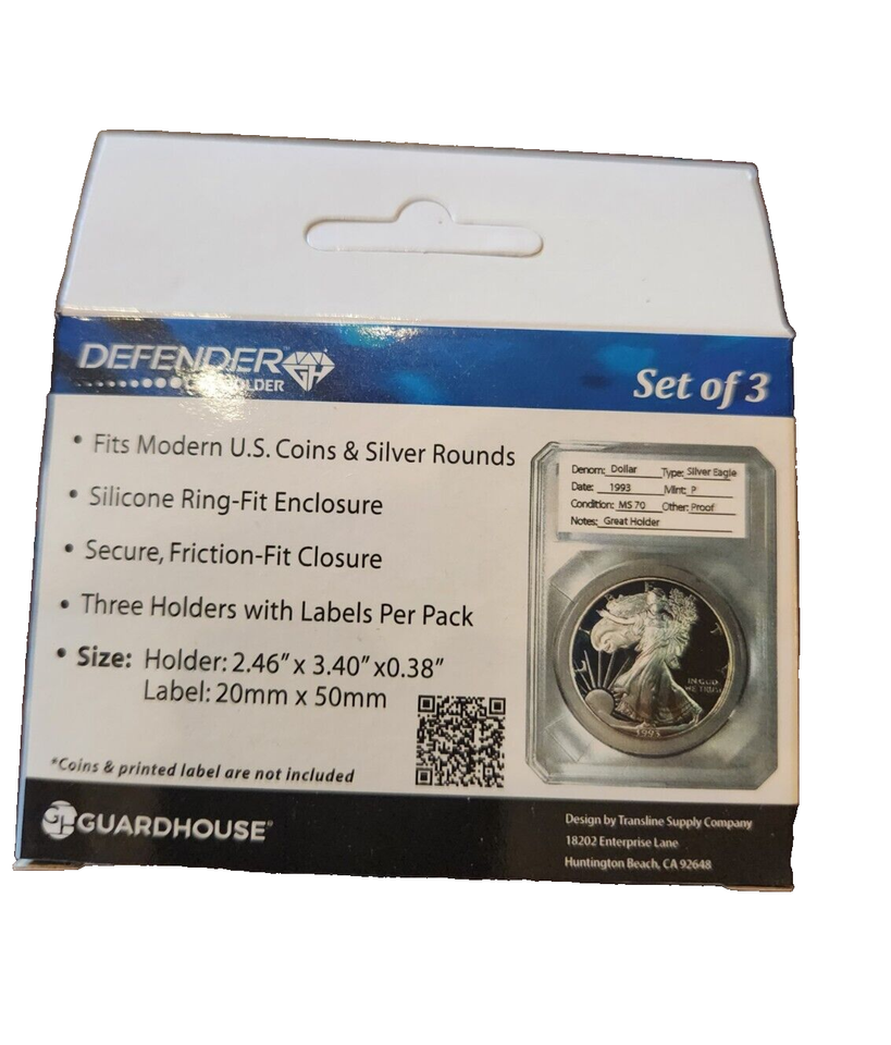 1 - 3 Pack Cent Peny 19 mm Guardhouse Defender Coin Slab w Free ...