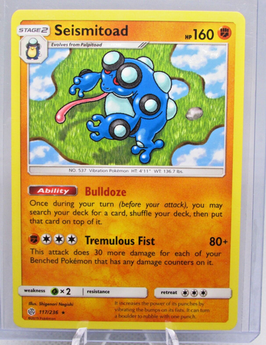 Pokemon TCG Cosmic Eclipse Seismitoad 117/236 Rare | eBay