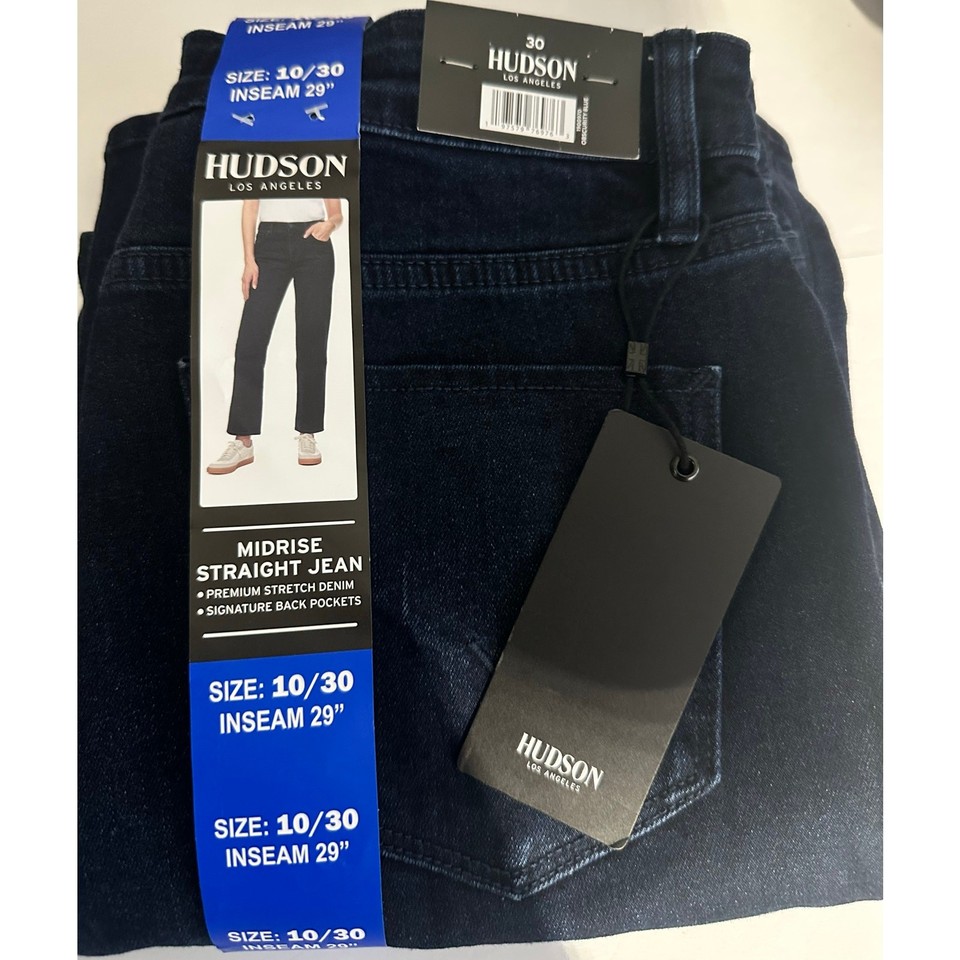 Hudson Women's Midrise Straight Jean Prem Stretch - Signature Back ...