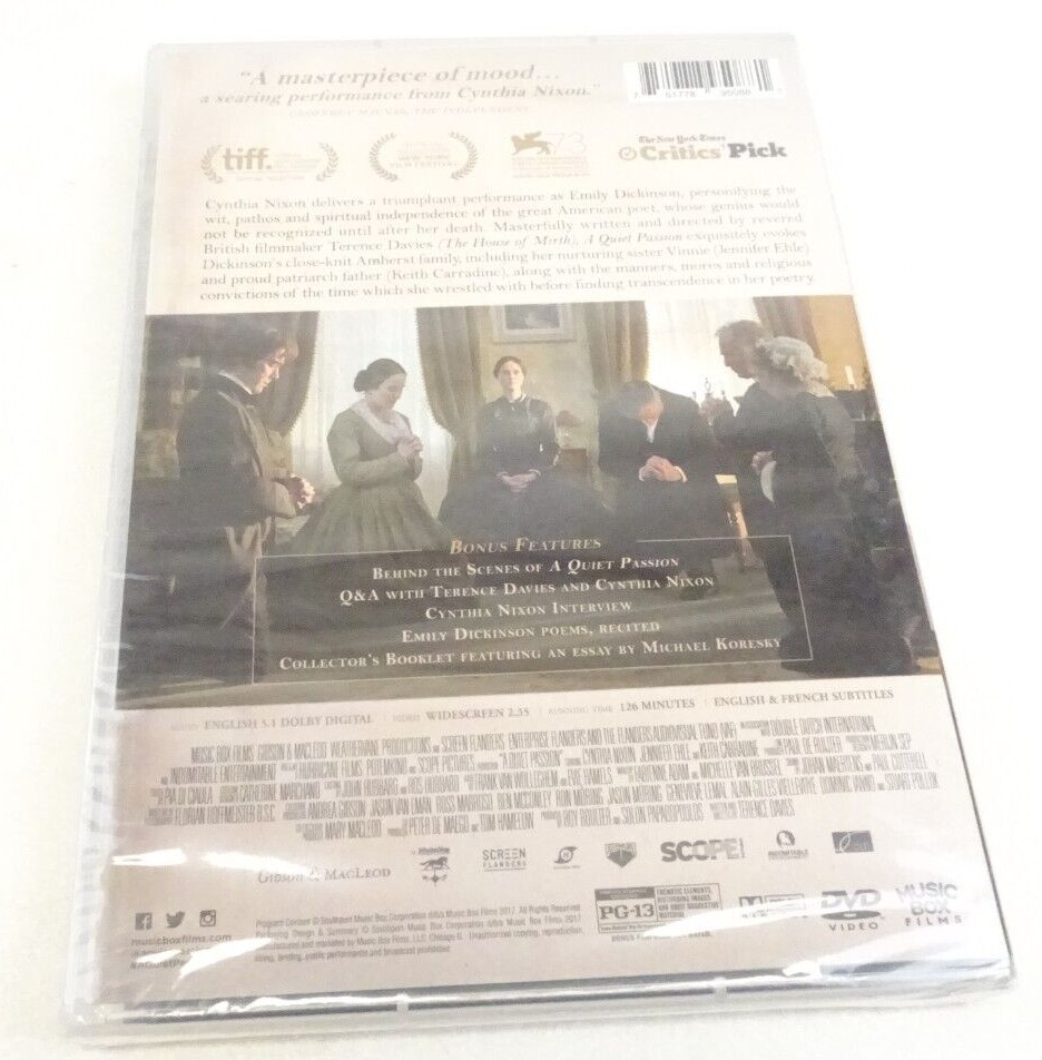 A Quiet Passion DVD Movie Cynthia Nixon Jennifer Ehle Emily Dickinson ...