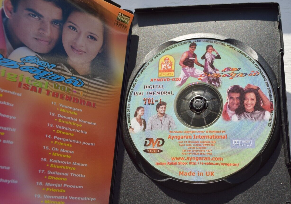 DIGITAL ISAI THENDRAL Vol 1 ~ not BOLLYWOOD / TAMIL MUSIC DVD ~ 2001 ...