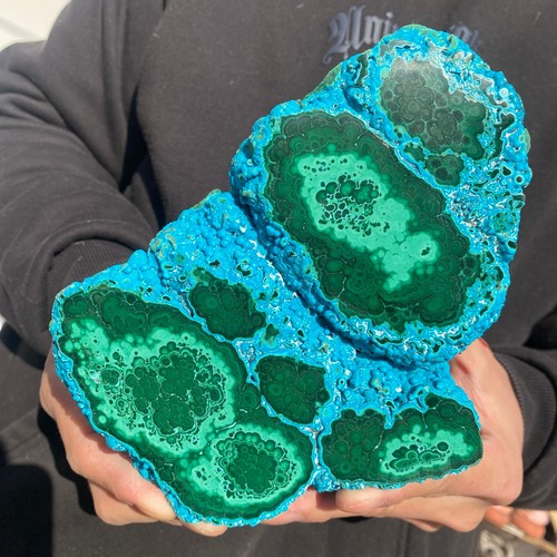 5.8lb Rare! Natural Chrysocolla/Malachite Quartz Crystal Rough specimen ...