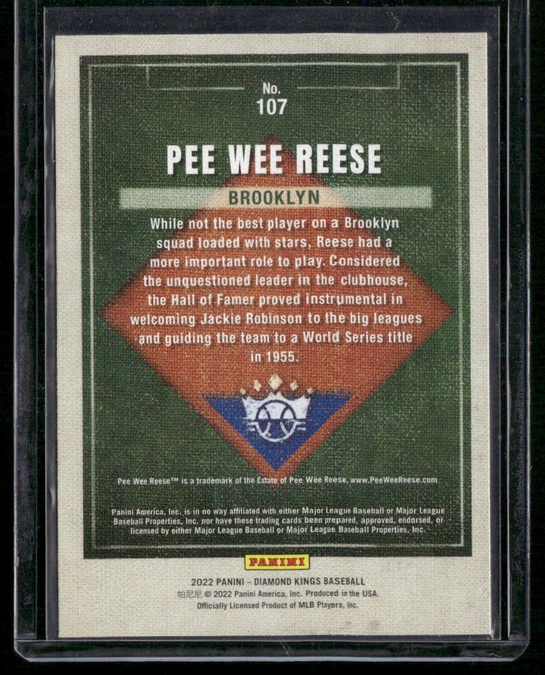 2022 Panini Diamond Kings #107 Pee Wee Reese Artist's Proof Blue | eBay