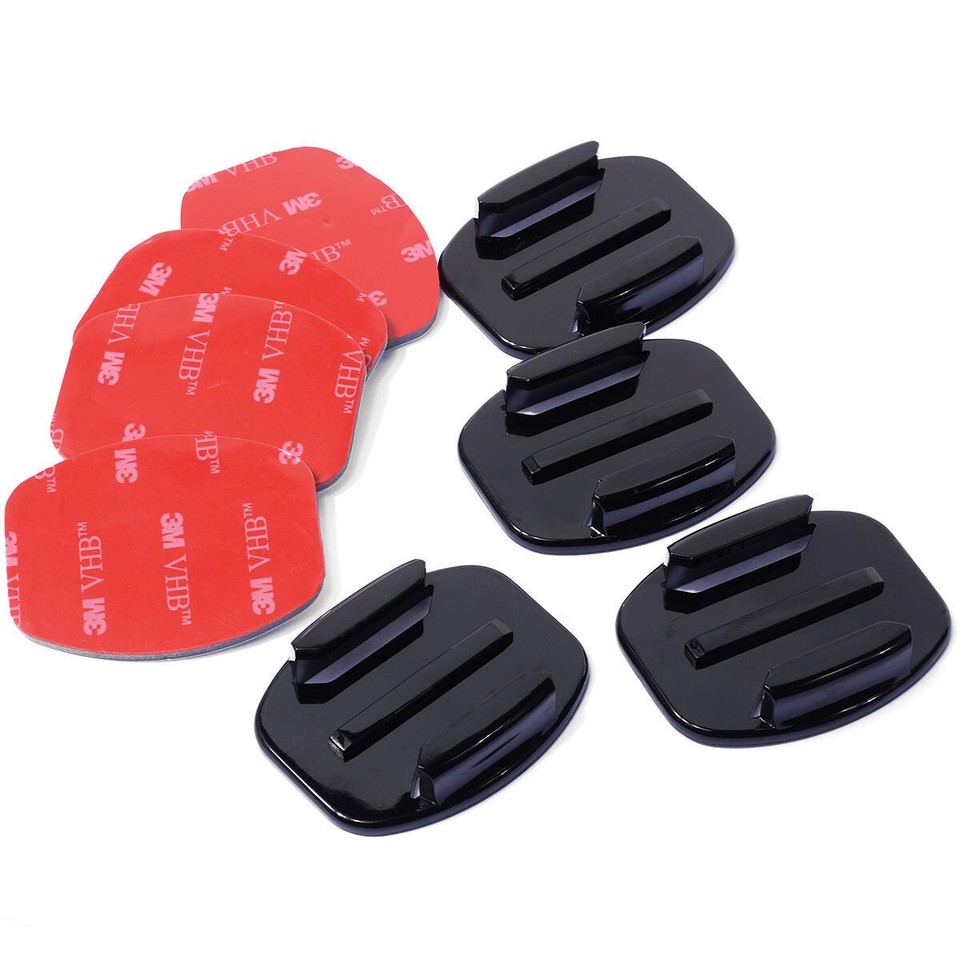 Pack of 4 Genuine Strong Flat Mounts with 3M Adhesive Sticky For GoPro ...