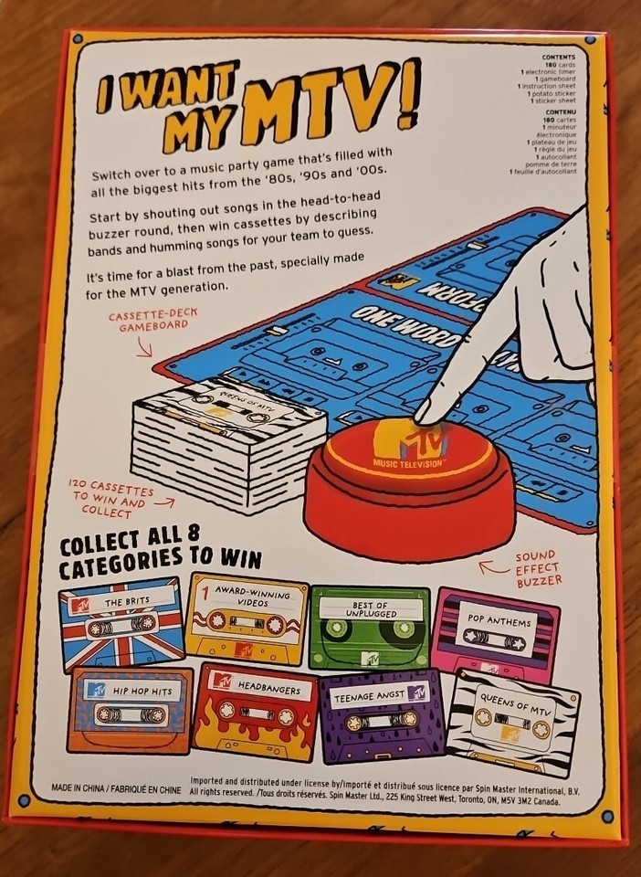 MTV The Throwback Music Party Game with Sound Effect Buzzer & Sticker ...