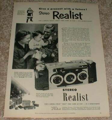 1953 Stereo Realist Camera Ad, Give Present w/ Future!! | eBay