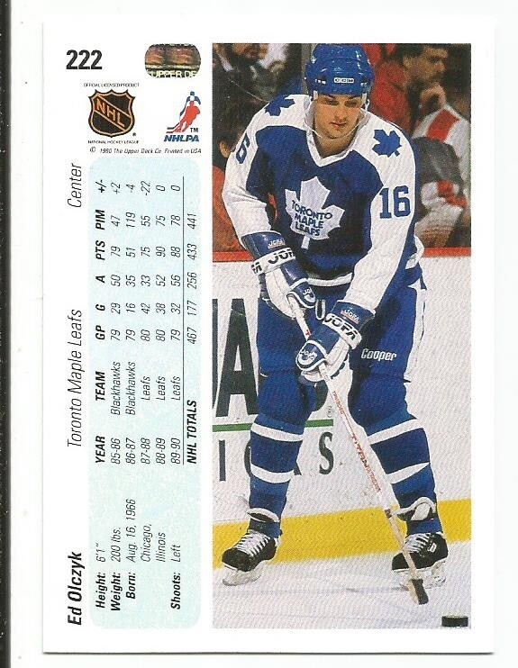 ED OLCZYK 1990-91 UPPER DECK CARD NEAR MINT+ CONDITION | eBay