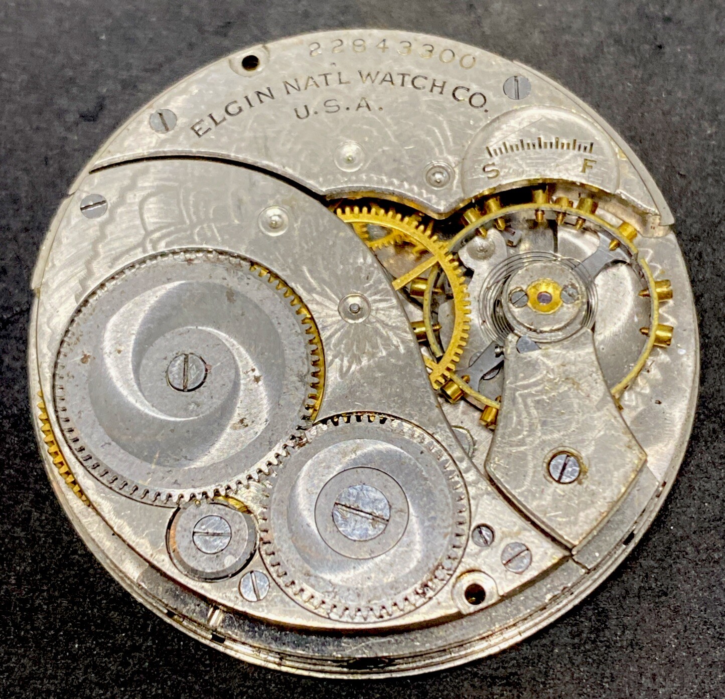 Elgin Pocket Watch Movement 12s 7j Grade 303 Model 3 OF Antique Parts ...