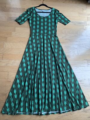 Lularoe Ana Floor length Dress Medium M 2 tone Green arrow pattern | eBay